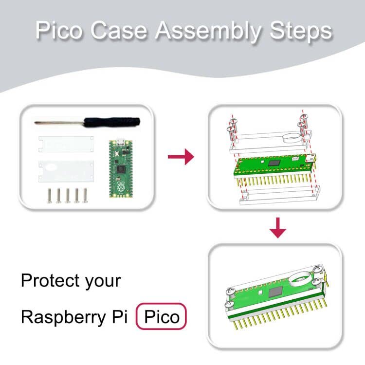 LK COKOINO Raspberry Pi Pico Starter Kit with Pre-Soldered Header, 830 Points Solderless Breadboard, 65pcs Jumper Cables, Raspberry Pi Pico Case and Screwdriver