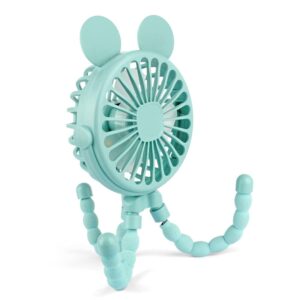 keweis stroller fan mini handheld octopus fan baby fan with flexible tripod wrapped on stroller, car seat, student bed, bike usb rechargeable fan, desk fan for office and baby room or outdoor