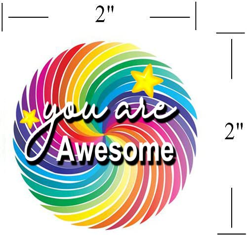 You are Awesome Sticker 2 inch Kudos Appreciation Stickers Colorful You Make a Difference Labels for Healthcare,Nurses,Gratitude Volunteers Nurses Teacher Business 500 pcs per roll