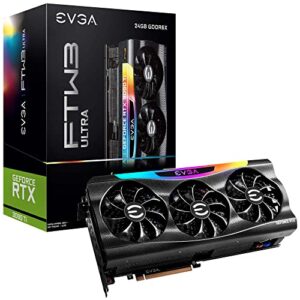 evga geforce rtx 3090 ti ftw3 ultra gaming, 24g-p5-4985-kr, 24gb gddr6x, icx3, argb led, backplate, free eleash