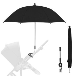 ganwawo baby strollers umbrella,universal baby parasol 85cm,360 degree rotatable parasol, uv protect pushchair sun umbrella (black)