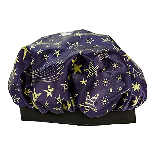 Red by Kiss Kids Satin Bonnet Sleep Cap Reversible Hair Bonnet for Boys and Girls Sleeping Night Silk Sleep Cap (Star) Multi Color