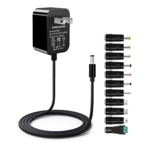 5v 2a power supply adapter ac 100-240v to dc 5 volt 2 amp wall adapter manuu ul listed 10w transformer with 11 dc conversion plug for led strip lights bluetooth speaker tablet usb hub tv box and more