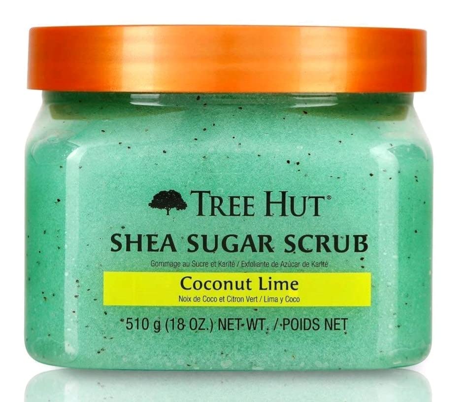 Tree Hut Shea Sugar Body Scrub, Watermelon, Coconut Lime,18oz, 2PK, With Single Makeup Remover Wipe