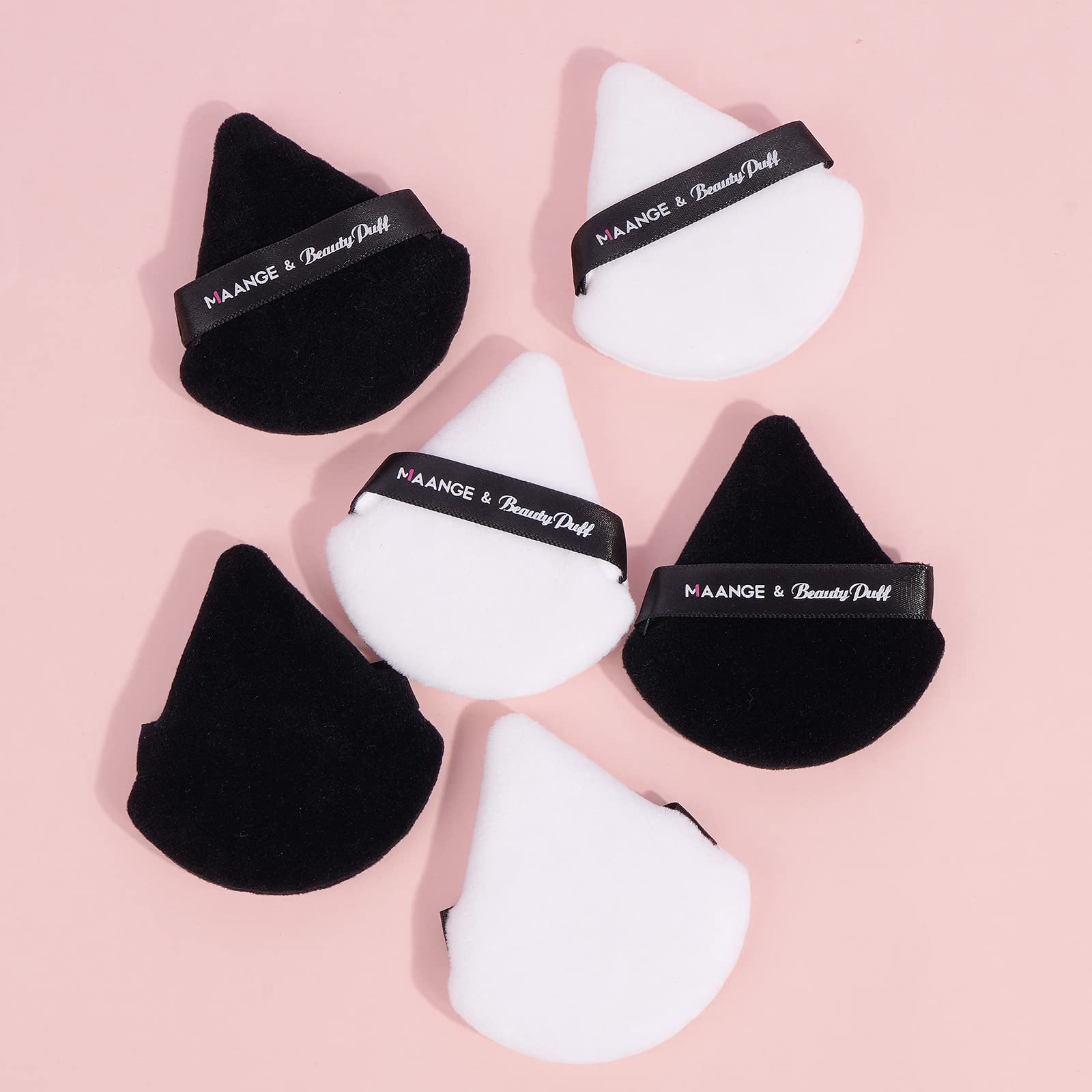 MAANGE 6 Pcs Powder Puff, Triangle Makeup Puff for Loose Powder, Soft Face Body Foundation Powder Puffs, Makeup Tool For Cosmetic, Triangular Design for Contouring, Under Eyes and Corners