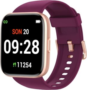 stiive smart watch for women, fitness tracker with 50m waterproof, 100+ sport modes, heart rate, sleep tracker, blood oxygen, 1.58" amoled screen smartwatch compatible with android ios, 2 bands