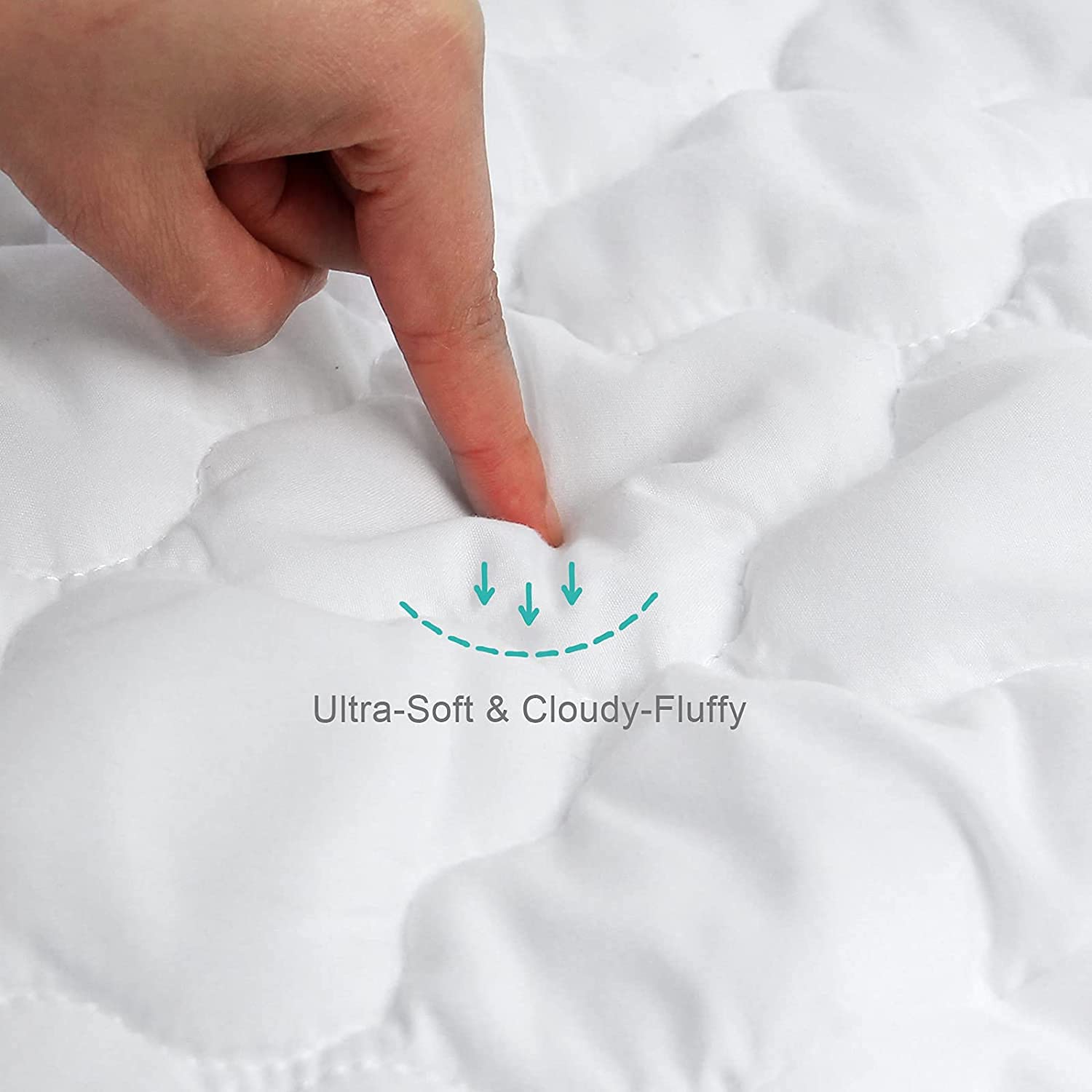 Biloban Waterproof Crib Mattress Protector, 52" x 28", White