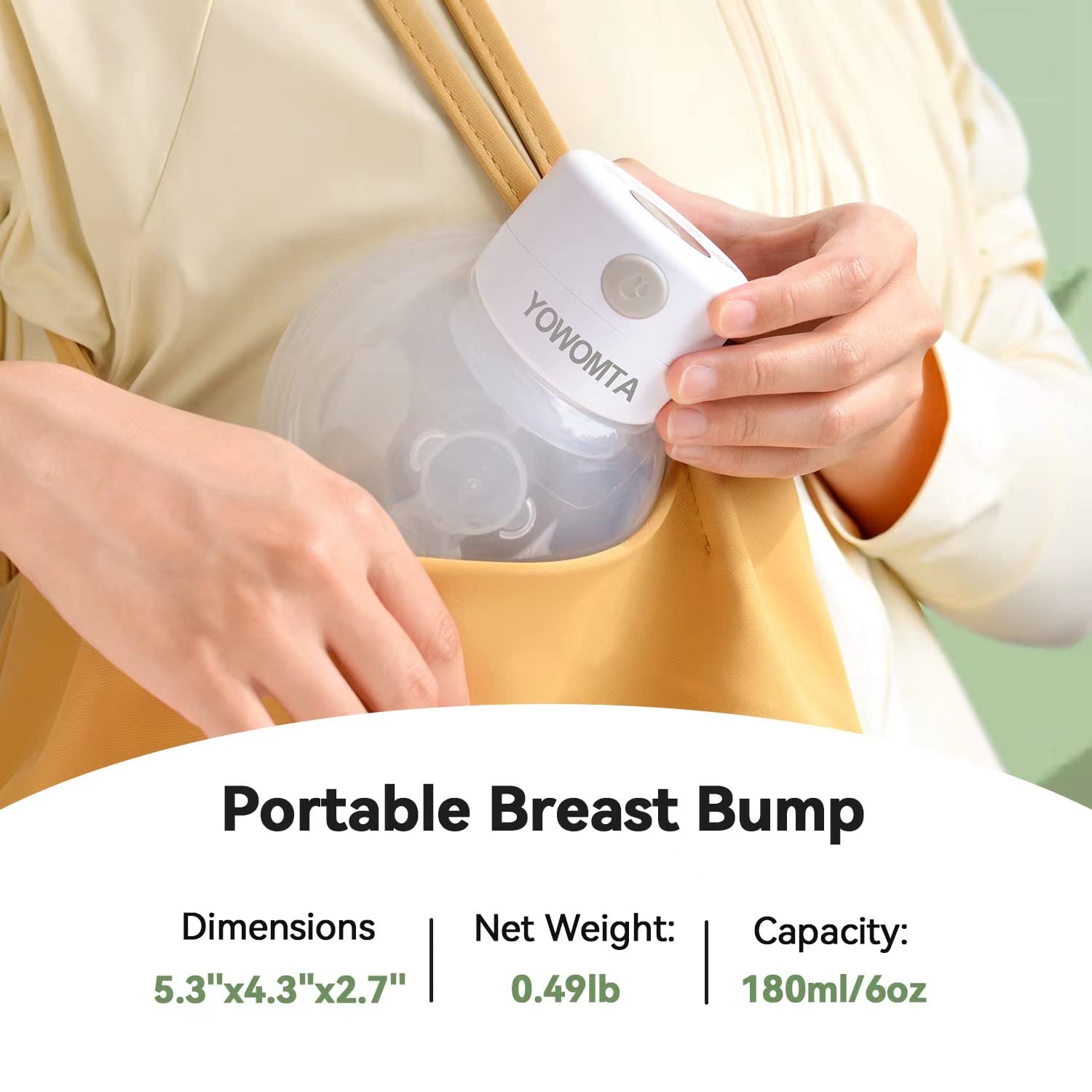 YOWOMTA Wearable Breast Pump,Hands Free Electric Breast Pump with 2 Modes & 9 Levels,Wireless Portable Breast Pump for Travel,Rechargeable Cordless Breastfeeding Pump with 24mm Flange