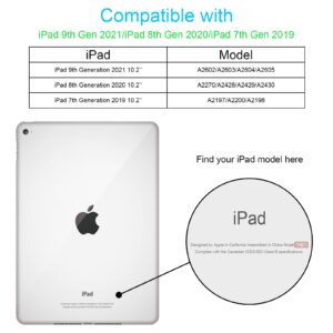 for 9th/8th/7th Generation Case (2021/2020/2019),10.2 Case Folding Stand Card Slot, Premium Leather Classic Plaid Cover Auto Wake/Sleep Smart Tablet Cover for 10.2 Inch-Creamy White