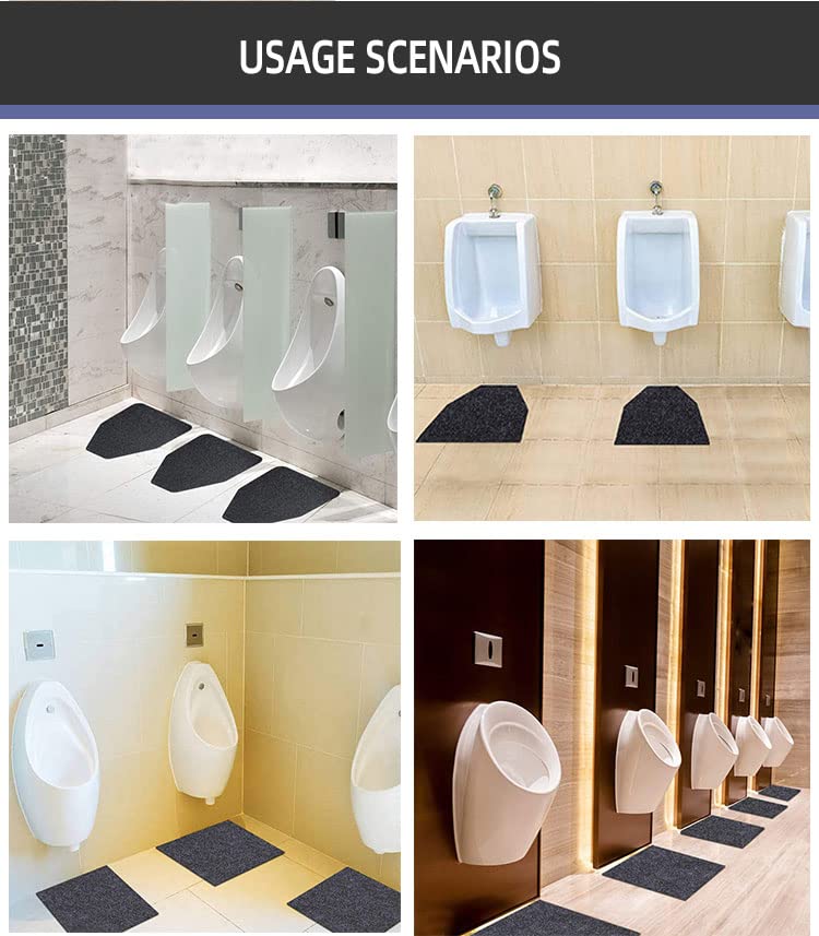 SENCHO GINSYTALIOR 10 Pack Urinal Mats Commercial Eliminating Odor,Urinal Floor Mats,Disposable Toilet Pads for Floor Urine,Splash Mat Pee Pad Black,for Men’s Bathroom,Urine, Restroom