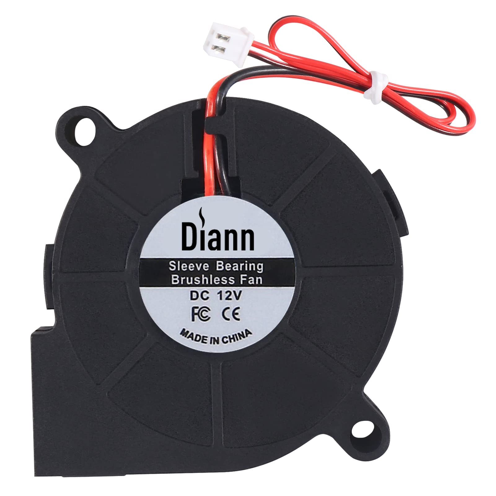 Diann 2pcs 5015 3D Printer DC 12V Brushless Blower Cooling Fan Turbine Turbo 50x15mm for RepRap i3 CR-10 and Other Small Appliances Repair Replacement