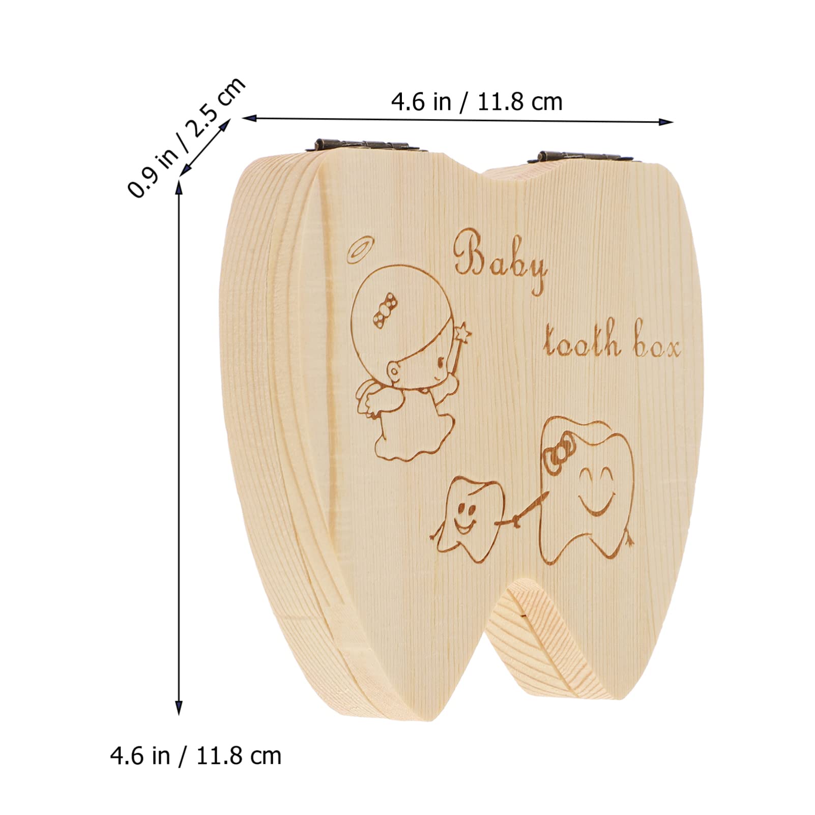 Kisangel 1pc Baby Tooth Save Box Tooth Fairy Box Teeth Souvenir Box Wooden Tooth Keepsake Box Teeth Storage Container