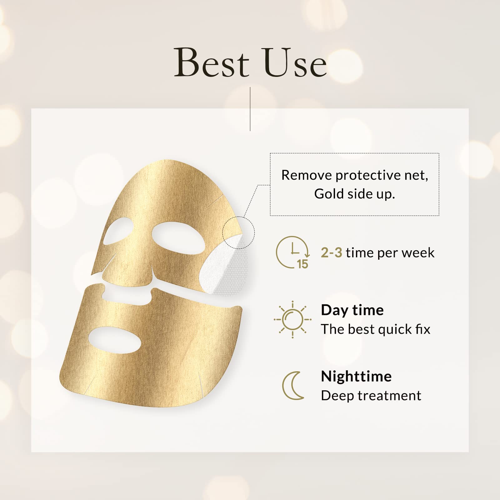 LA DIVA Gold Foil Sheet Face Mask Skin Care - Brightening, Moisturizing, Anti-Aging & Hydrating Facial Treatment Mask for Women and Men - with Collagen & Hyaluronic Acid - 6 pack