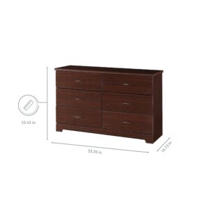 Storkcraft Brookside 6 Drawer Chest with Changing Topper and Change Pad - Espresso