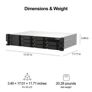 QNAP TS-873AeU-RP-4G-US 8 Bay High-Speed Short Depth Rackmount Rackmount Dual-2.5GbE NAS AMD Ryzen™ CPU, 4GB DDR4 Memory and 2.5GbE (2.5G/1G/100M) Network Connectivity (Diskless)