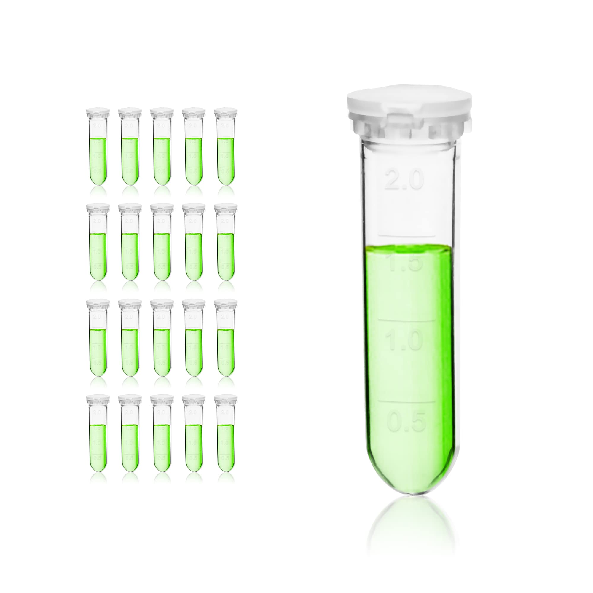 Utile 500pcs of 2ml Microcentrifuge Tubes, PP Material, Autoclavable Microcentrifuge Tubes, with Graduation and Frosted Writing Area, 4610.1815.500.