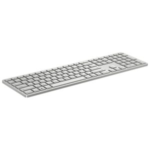 HP 970 Programmable Wireless Keyboard (Silver) - Bluetooth & 2.4 GHz Wireless Multi-Device Connectivity - USB-C Rechargeable Battery - 24 Programmable Keys - Works with Windows & MacOS (3Z729AA#ABA)