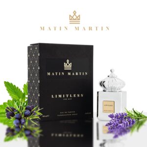 Matin Martin Limitless - Woody Aromatic Perfume for Men - Men Perfume with Cedar, Vetiver Notes - Long-Lasting Men's Fragrances - Travel Size - 3.4 oz