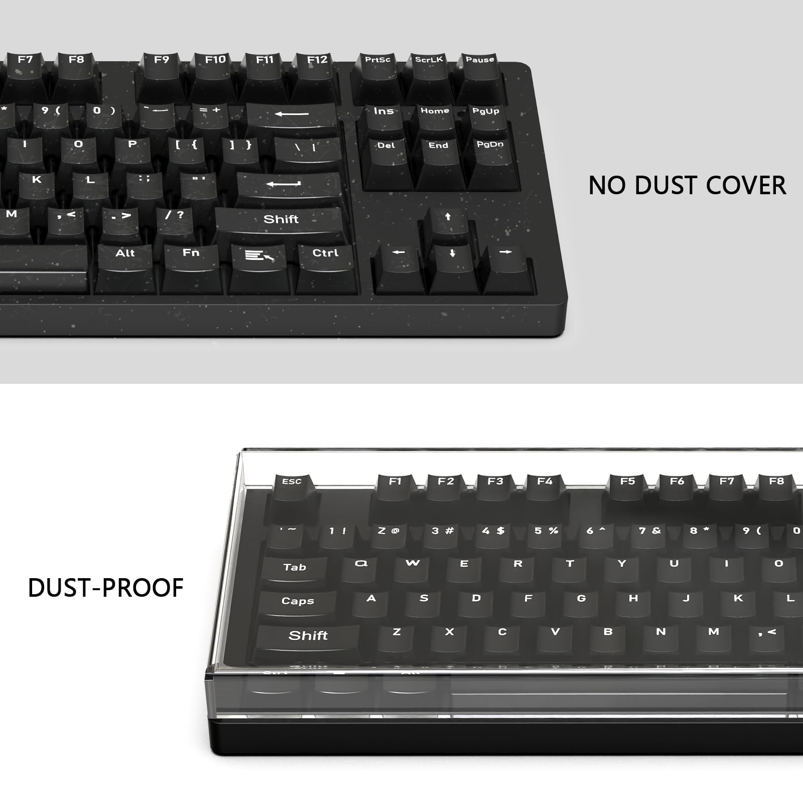 Geekria Tenkeyless TKL Keyboard Dust Cover, Clear Acrylic Keypads Cover for 80% Compact 87 Key Computer Mechanical Gaming Keyboard, Compatible with Logitech G PRO, Logitech G515 Lightspeed TKL