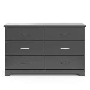 Storkcraft Brookside 6 Drawer Chest with Changing Topper and Change Pad - Gray