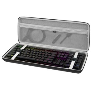 geekria full size keyboard case, hard shell travel carrying bag for 108 key computer mechanical gaming keyboard compatible with razer blackwidow v3 mechanical gaming, ornata chroma gaming