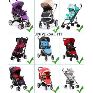 Universal Stroller Sun Cover UV Protection Baby Stroller Sun Shade Adjustable Buggy Sun Rain Shade Blackout Canopy Cover Pushchair Sunblock Cover for Travel Park Zoo(Cover only)