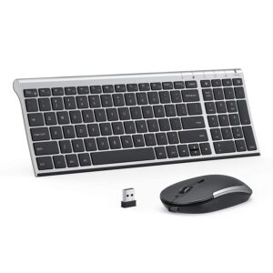 techground rechargeable wireless keyboard mouse, 2.4ghz ultra slim compact wireless keyboard mouse combo for laptop, desktop, windows