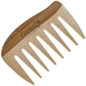 giorgio gionat8 small natural wooden comb hair detangler wide tooth comb for curly hair, bamboo and beechwood hair combs for thick hair, organic wooden hair comb perfect for use with long thick hair