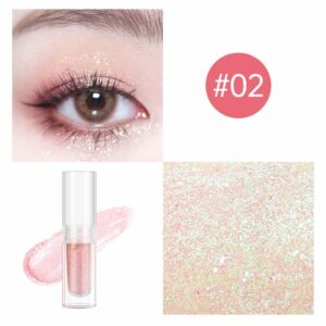 YMH BEAUTE Liquid Glitter Eyeshadow, Pigmented, Long Lasting, Quick Drying, Easy to Apply, Loose Glitter Glue for Eye Crystals Makeup (Sparkling Champagne Sequins 04)