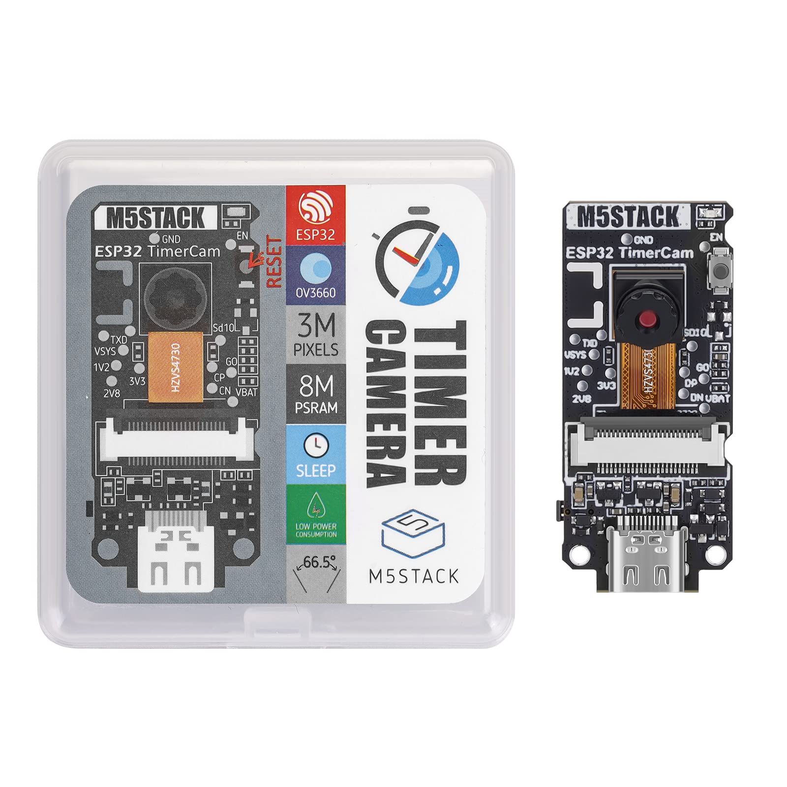 MakerFocus ESP32 Camera Module WiFi Board: 3MP OV3660 Timer Webcam ESP32-cam Development Board Image Transmission Supports UART Communication Programmable M5Burner Firmware Burning Tool