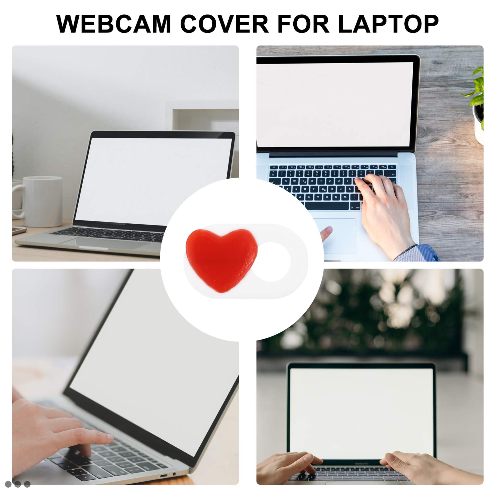 OSALADI Camera Pack Heart Shaped Webcam Slide Ultra Thin Laptop Cover Slide Creative Privacy Shutter for Laptop Tablet Desktop Desktop Phone Stickers Webcam Cover