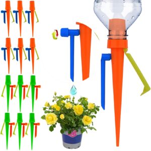 【upgrade】plant self watering spikes,universal self watering devices by slow release control valve switch control water flow,plant system suitable for most bottle,automatic vacation drip irrigation