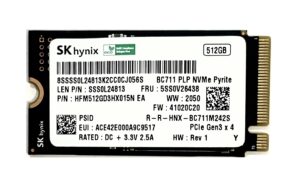 oemgenuine oem skhynixx 512gb m.2 pci-e nvme internal solid state drive 42mm 2242 form factor m key