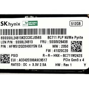 Oemgenuine OEM SKHynixx 512GB M.2 PCI-e NVME Internal Solid State Drive 42mm 2242 Form Factor M Key