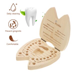 Kisangel 1pc Baby Tooth Save Box Tooth Fairy Box Teeth Souvenir Box Wooden Tooth Keepsake Box Teeth Storage Container