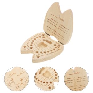 Kisangel 1pc Baby Tooth Save Box Tooth Fairy Box Teeth Souvenir Box Wooden Tooth Keepsake Box Teeth Storage Container