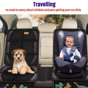 Car Seat Protector, 1 Pack, Thickest Padded 600D Fabric Padding, Waterproof, Durable, Anti Slip Backing, Child Seat Protection, Suitable for Babies, Toddlers, Children（Black 1）