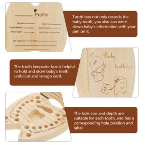 Kisangel 1pc Baby Tooth Save Box Tooth Fairy Box Teeth Souvenir Box Wooden Tooth Keepsake Box Teeth Storage Container