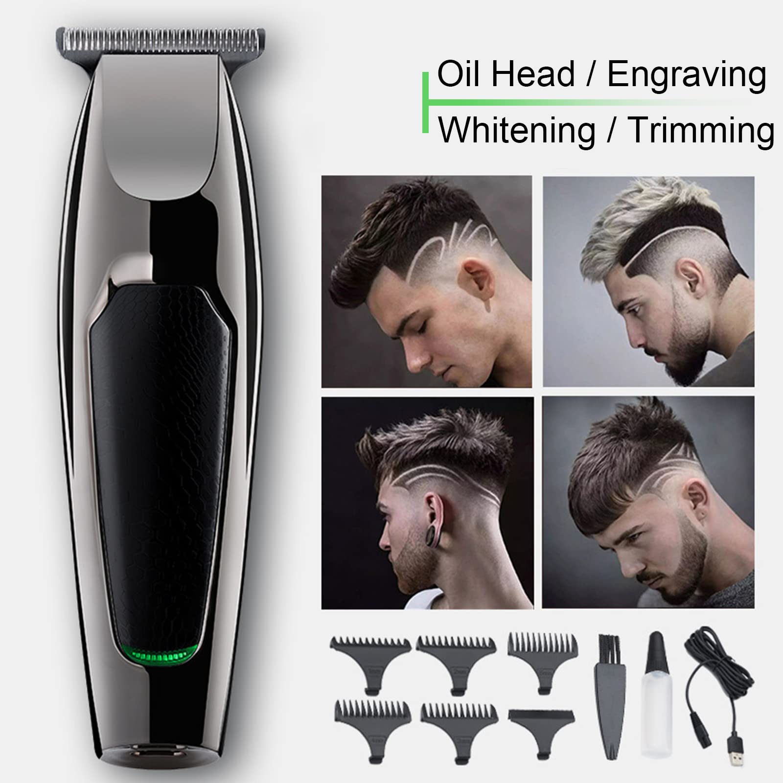 XZLCDS Hair Clippers for Men Self-Cut Compact Personal Haircutting Kit with Whisper Quiet Operation, Adjustable Taper Lever, and 6 Hair Clipper Guards for Clipping, Trimming & Personal Grooming