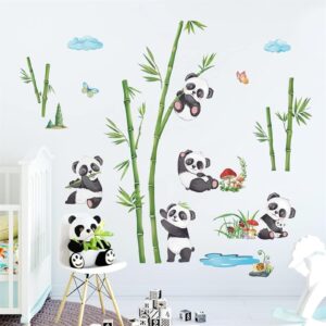 decalmile panda and bamboo wall stickers animals wall decals kids bedroom playroom baby nursery wall decor