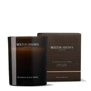 molton brown re-charge black pepper signature scented candle (single wick), 6.07 oz.