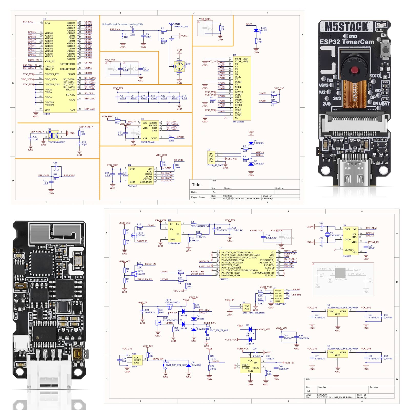 MakerFocus ESP32 Camera Module WiFi Board: 3MP OV3660 Timer Webcam ESP32-cam Development Board Image Transmission Supports UART Communication Programmable M5Burner Firmware Burning Tool