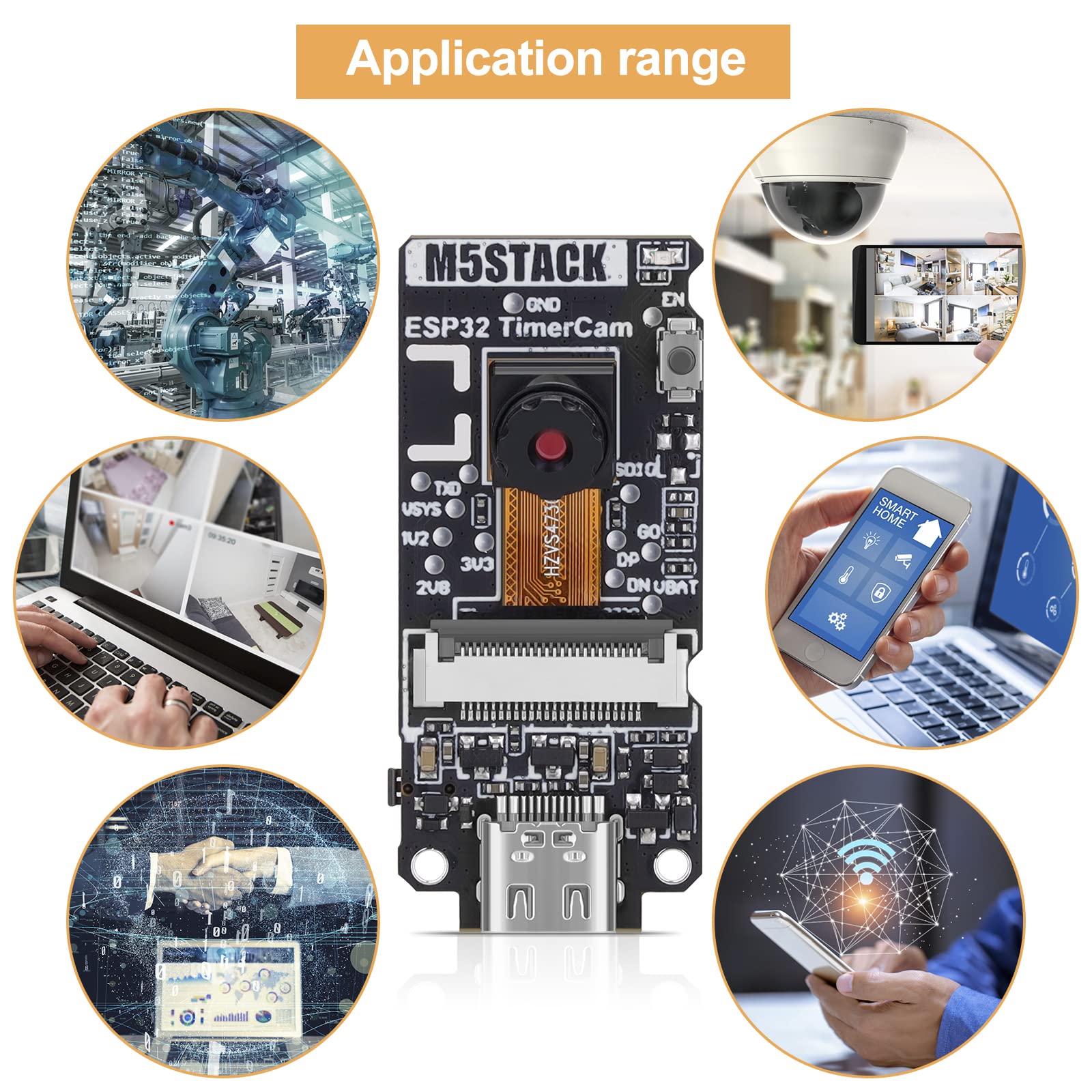 MakerFocus ESP32 Camera Module WiFi Board: 3MP OV3660 Timer Webcam ESP32-cam Development Board Image Transmission Supports UART Communication Programmable M5Burner Firmware Burning Tool