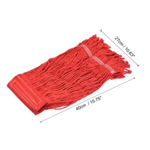 MECCANIXITY Commercial Mop Heads Replacement 40x27cm Cotton Yarn for Wet/Dry Mop Floor Cleaning Pads, Red