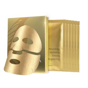 la diva gold foil sheet face mask skin care - brightening, moisturizing, anti-aging & hydrating facial treatment mask for women and men - with collagen & hyaluronic acid - 6 pack