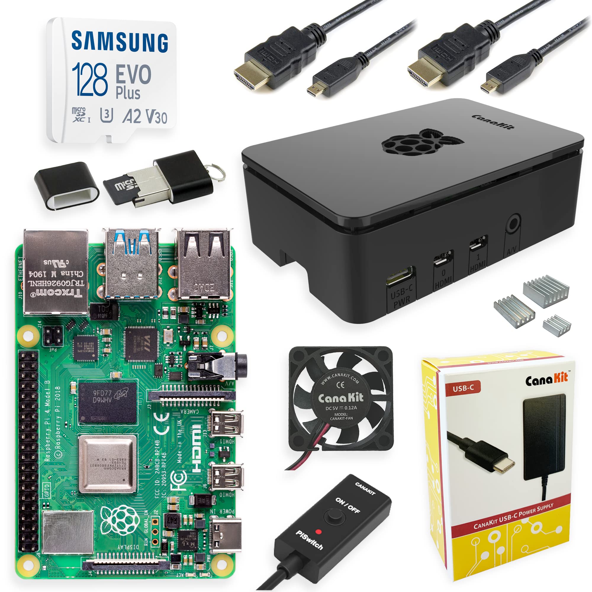 CanaKit Raspberry Pi 4 Extreme Kit - 128GB Edition (1GB RAM)