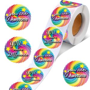 you are awesome sticker 2 inch kudos appreciation stickers colorful you make a difference labels for healthcare,nurses,gratitude volunteers nurses teacher business 500 pcs per roll