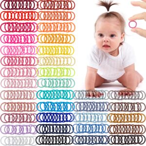 cÉllot 360pcs baby hair ties, 36 multicolors elastic hair ties,2cm in diameter no crease finger rubber hair elastics,small thin hair ponytail holders hair accessories for baby girls toddlers kids