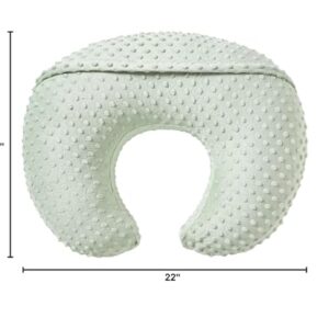 Baby Nursing Pillow and Body Positioner with Premium Slipcover for Breastfeeding for Baby Boys and Girls, Feeding Pillow with Breathable Comfortable Pillowcase (Green)