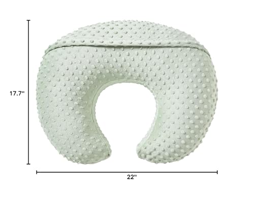 Baby Nursing Pillow and Body Positioner with Premium Slipcover for Breastfeeding for Baby Boys and Girls, Feeding Pillow with Breathable Comfortable Pillowcase (Green)